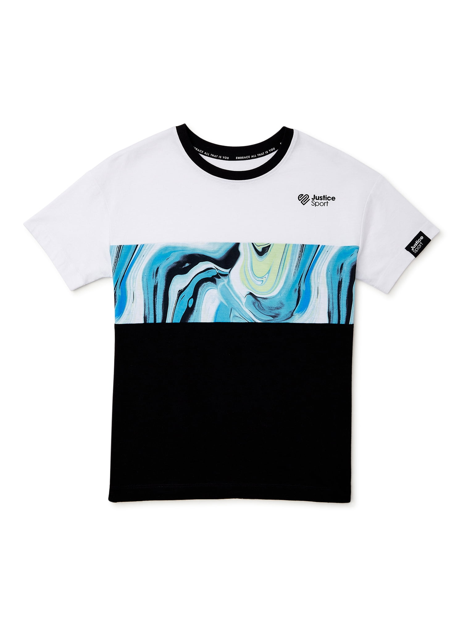 Justice Girls Colorblock Graphic T-Shirt - Sizes 5-18 & Plus - Walmart.com