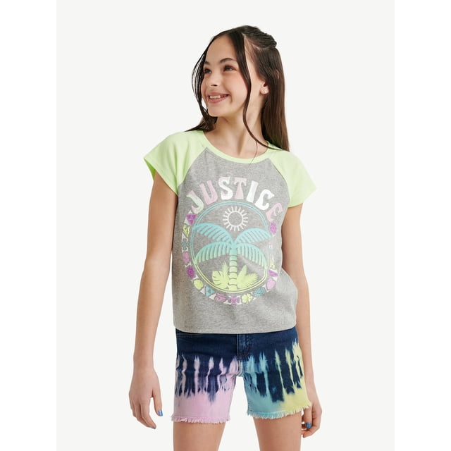 Justice Girls Colorblock Graphic T-Shirt, Sizes XS-XLP - Walmart.com