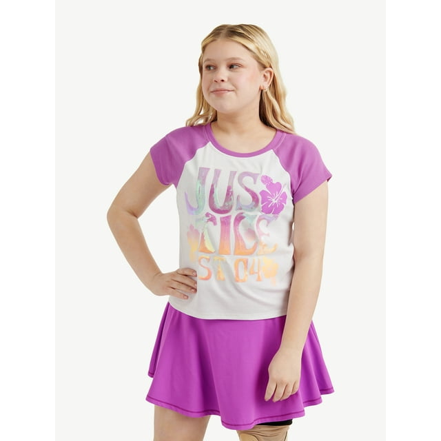 Justice Girls Colorblock Graphic T-Shirt, Sizes XS-XLP - Walmart.com