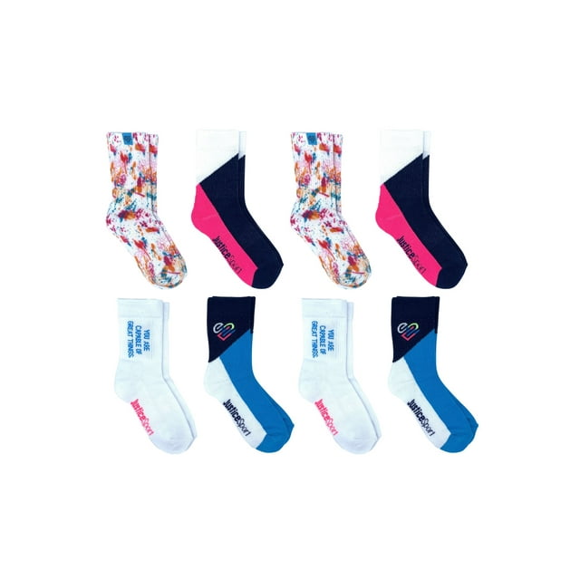 Justice Girls Crew Socks, 8-Pack, Sizes M-L - Walmart.com