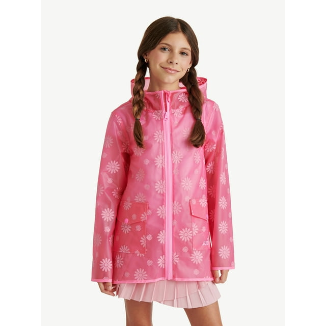 Justice Daisy Rain Jacket - Translucent Raincoat - Walmart.com