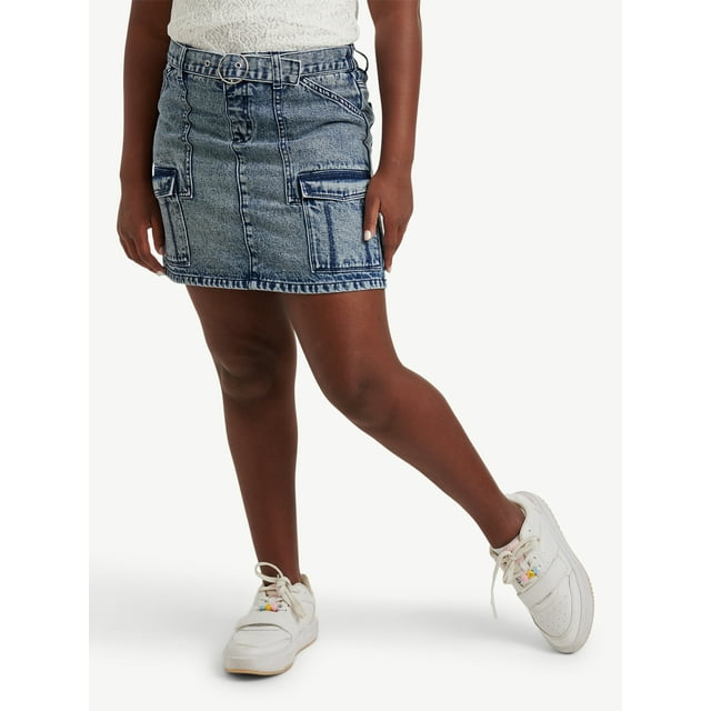 Justice Girls Denim Cargo Skirt, Sizes 6-18, Slim & Plus - Walmart.com