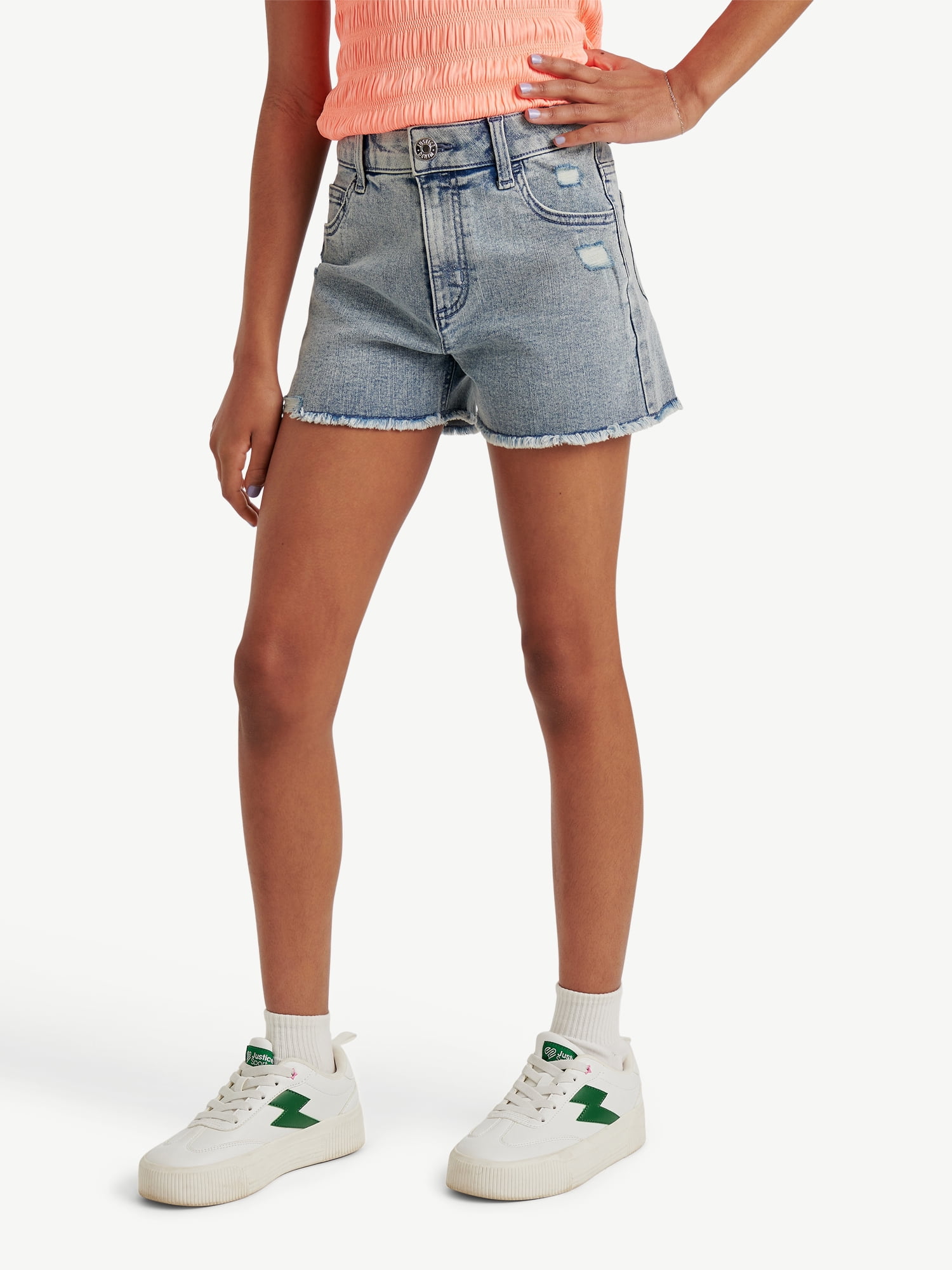 Justice Girls Denim Shorts, Slim & Plus, Sizes 6-18 - Walmart.com