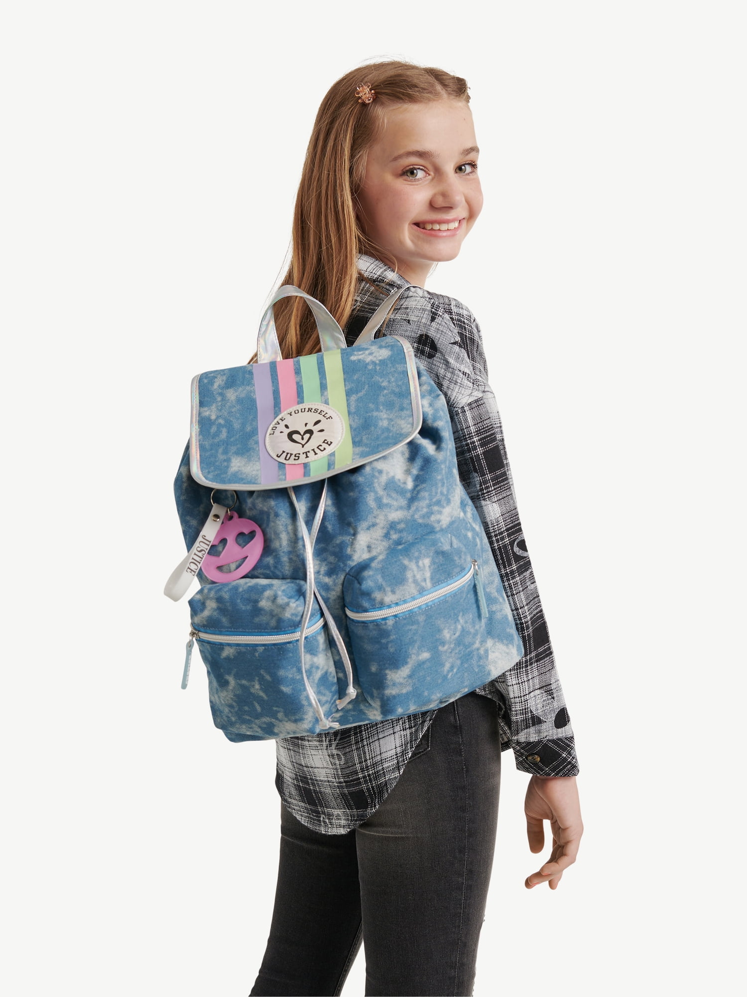Justice Girls Denim Tie Dye Mini Backpack - Walmart.com