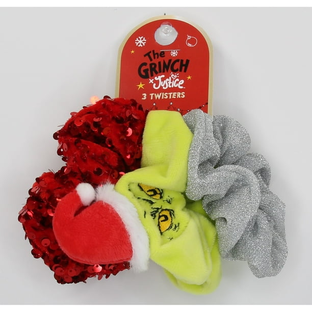 Justice X Grinch Girls Assorted Hair Twisters, 3-Piece Set, Multi-Color ...