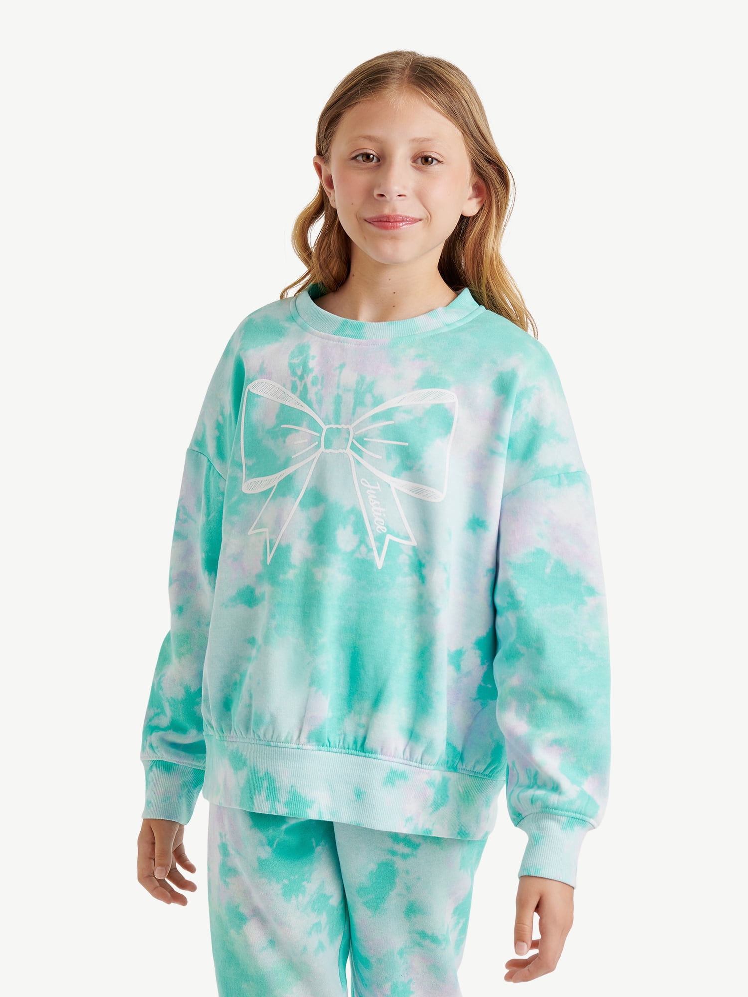 Justice Girls Fleece Crew Neck Sweatshirt, Sizes XS - XLP - Walmart.com