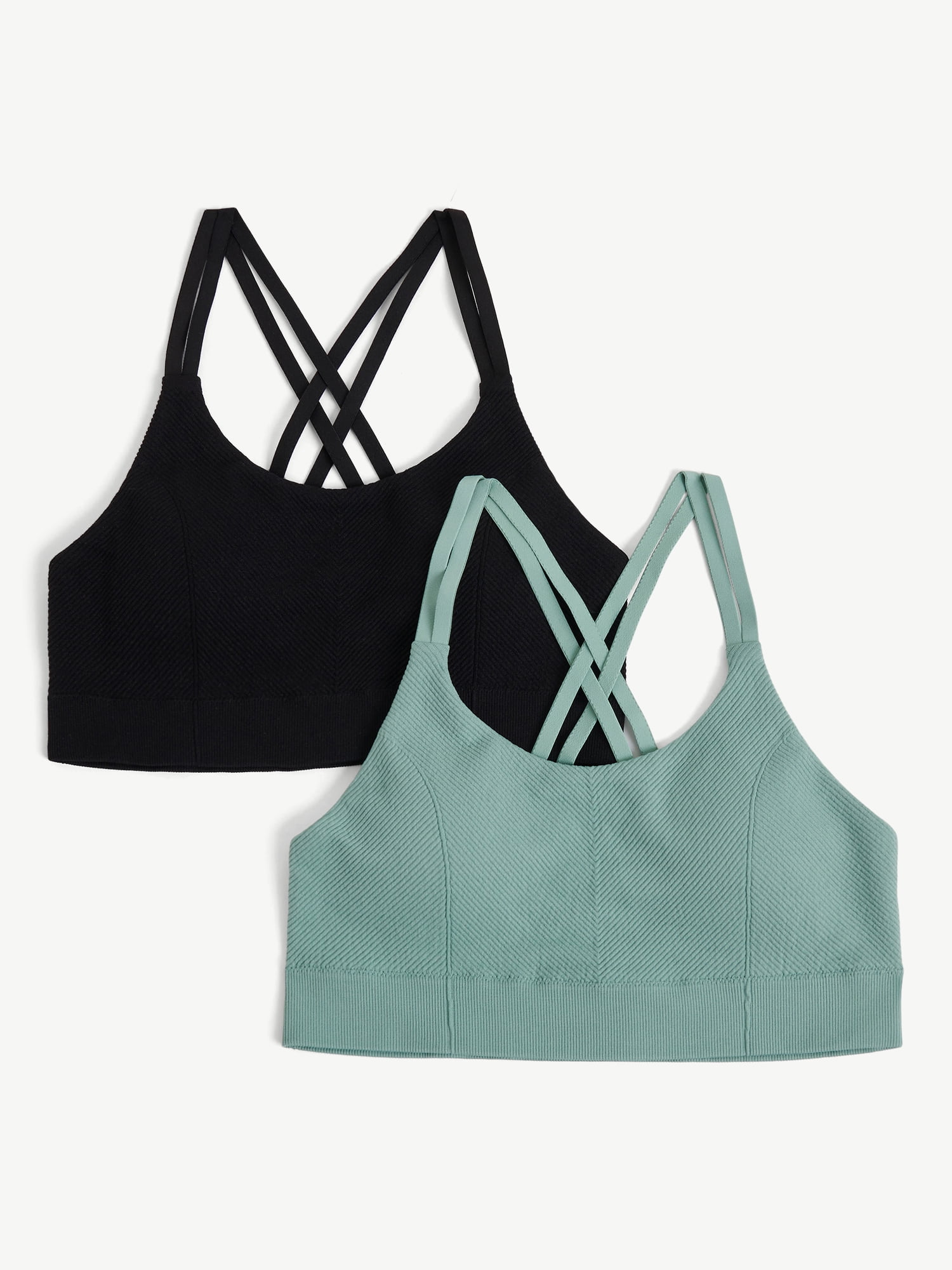 Justice Girls Engineered Seamless Rib Bra, 2-Pack, Sizes 28-38 ...