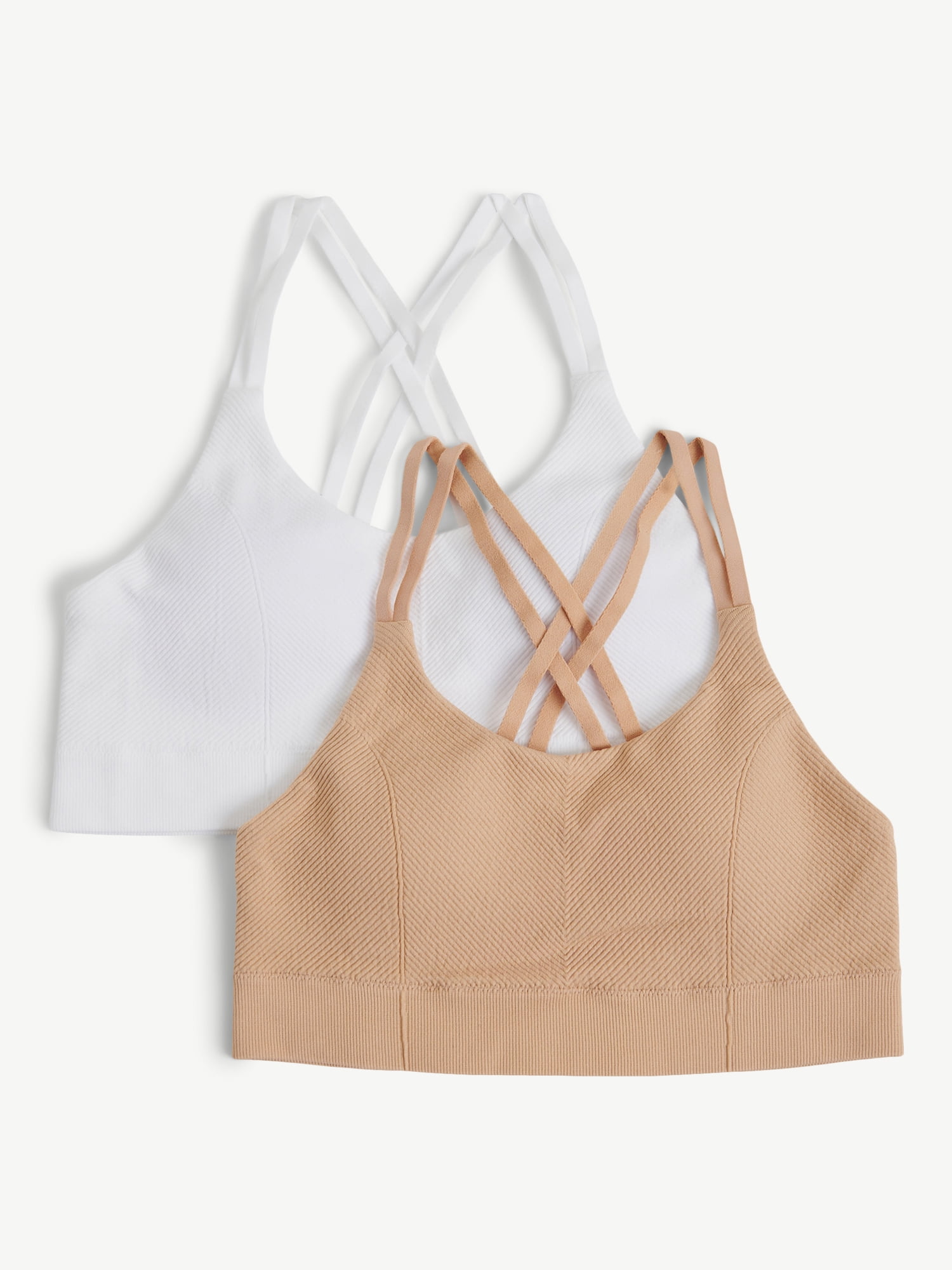 Justice Girls Engineered Seamless Rib Bra, 2-Pack, Sizes 28-38 ...