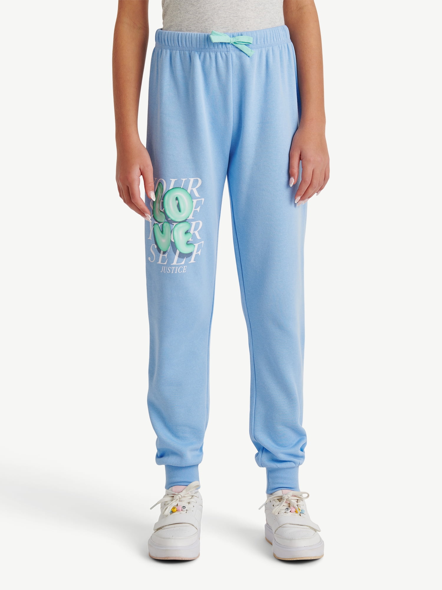 Justice Girls Fleece Jogger Sweatpants, Sizes XS-XLP, Cotton Blend ...