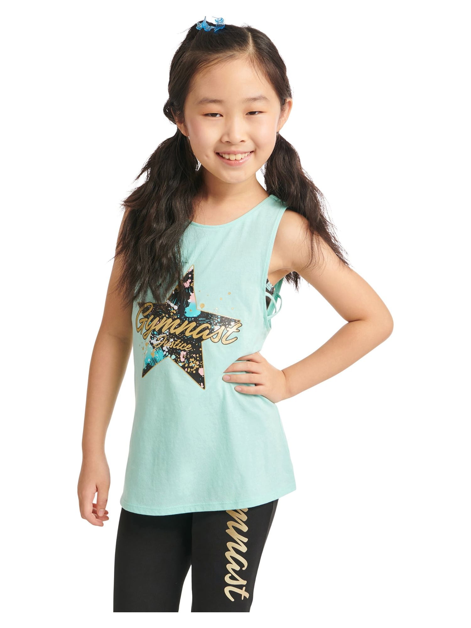 Justice Girls Athletic Tank with Built-In Sports Bra, Sizes S-XL ...