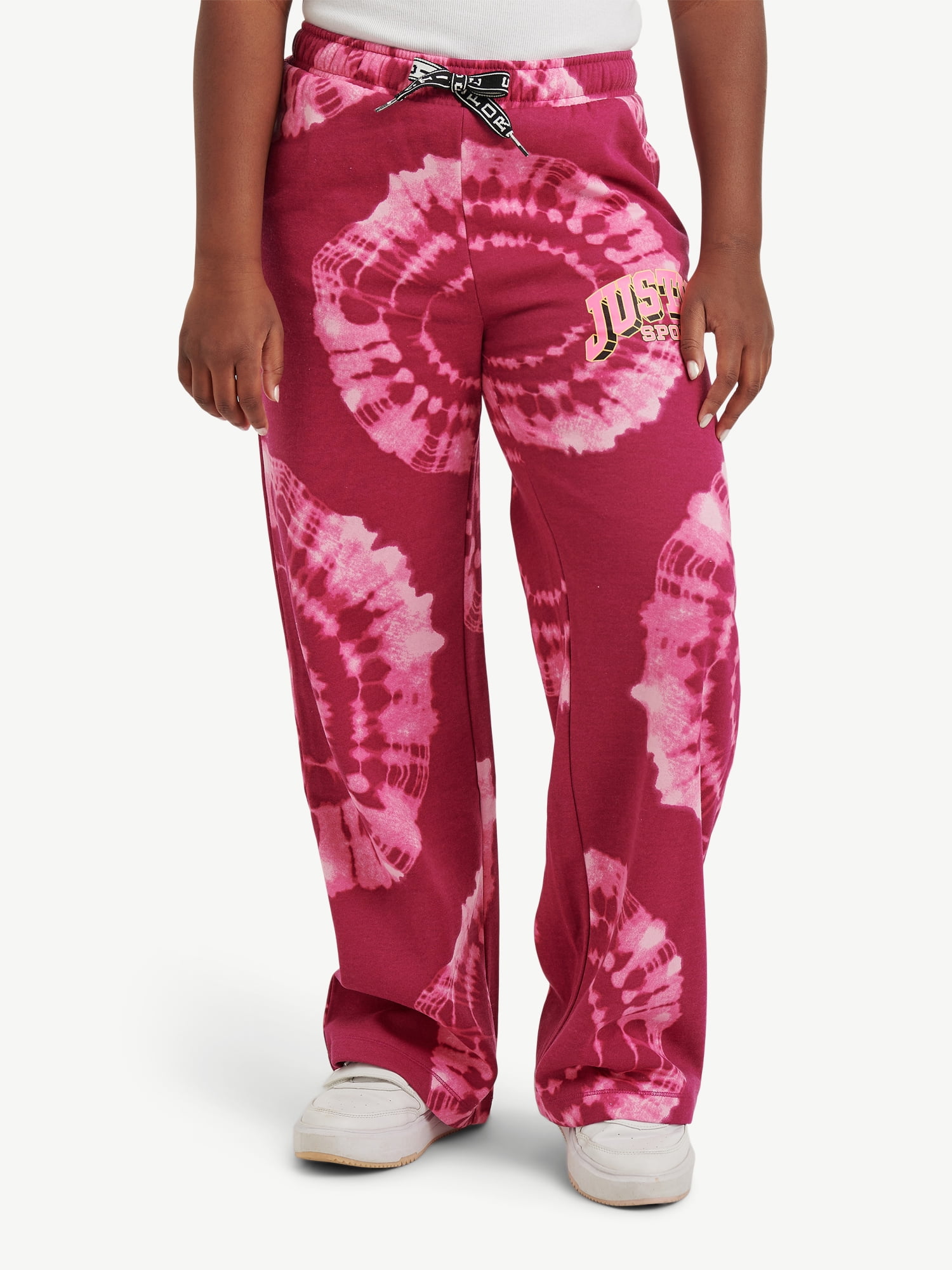 Justice Girls Flare Dye Effect Sweatpants, XS-XLP, Cotton Blend, Black ...