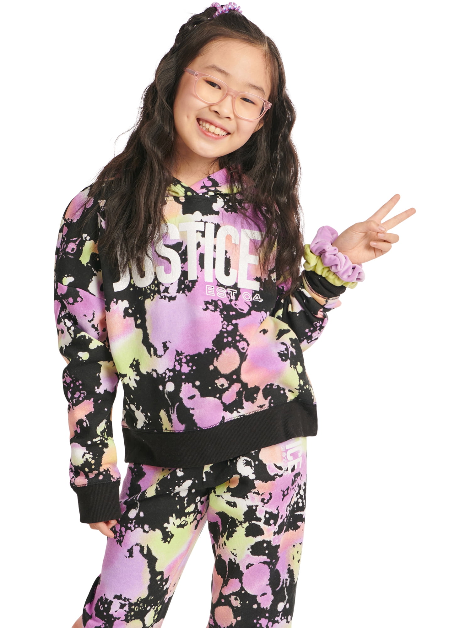 Justice Girls Cozy Fleece Hoodie, XS-XLP, Soft Fall Colors, Cotton ...