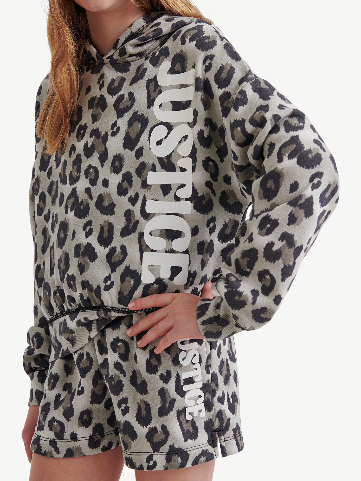 Justice Girls Fleece Hoodie and Short 2-Piece Set, Sizes XS-XLP ...