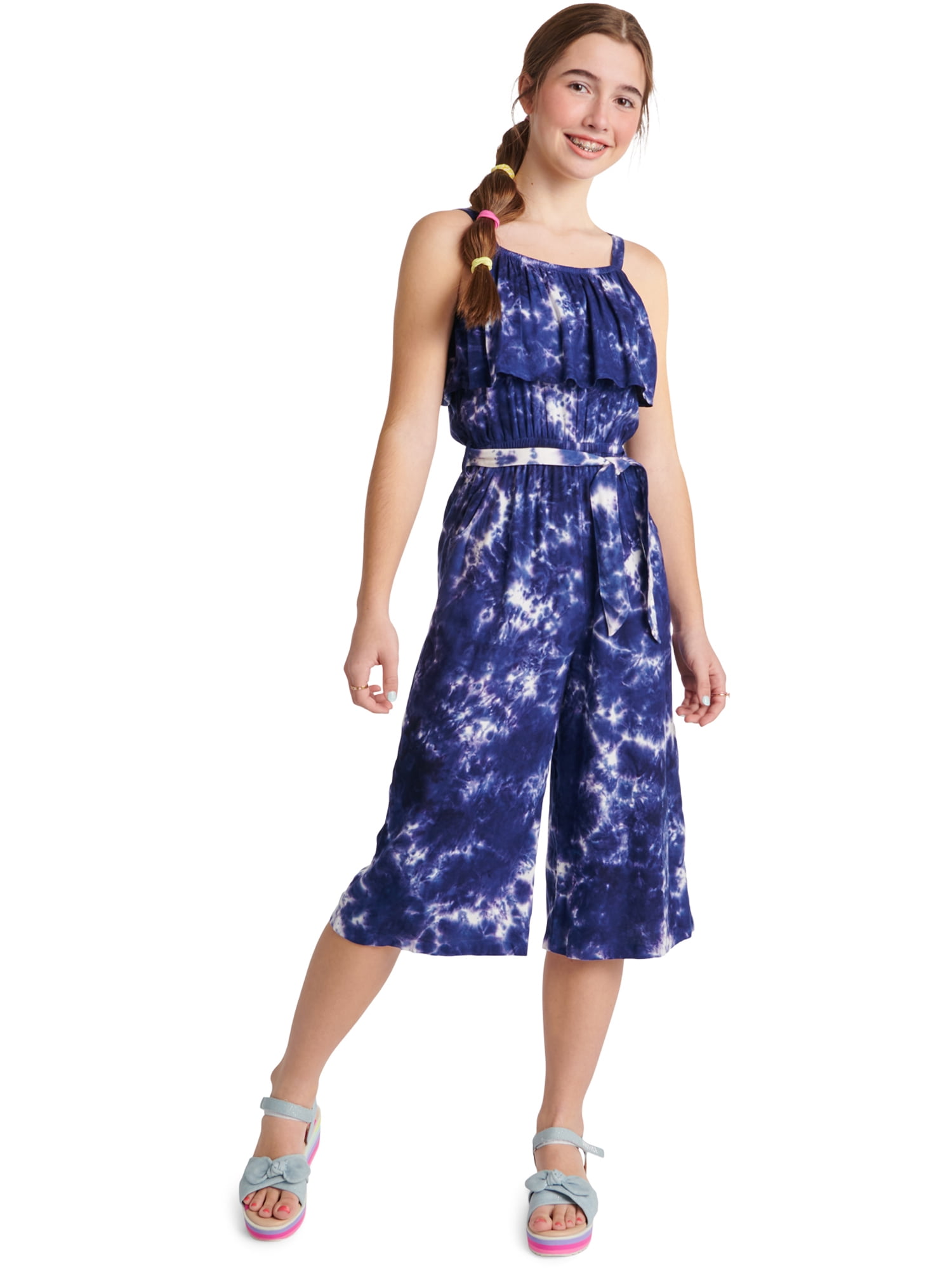 Justice Girls Flounce Top Jumpsuit, Sizes XS-XXL - Walmart.com
