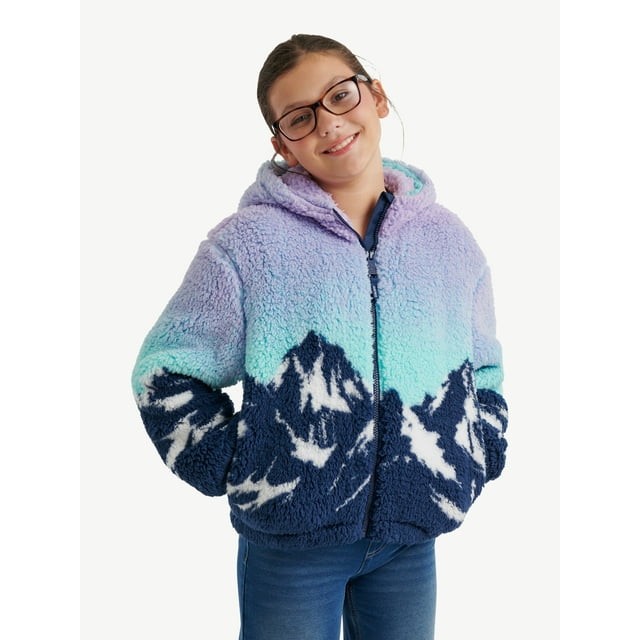 Justice Girls Full Zip Plush Jacket, Sizes XS-XL - Walmart.com