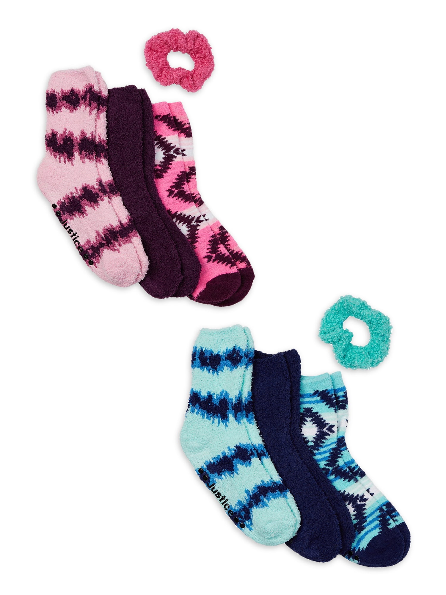 Justice Girls Fuzzy Cozy Crew Socks, 6-Pack, Sizes M-L - Walmart.com