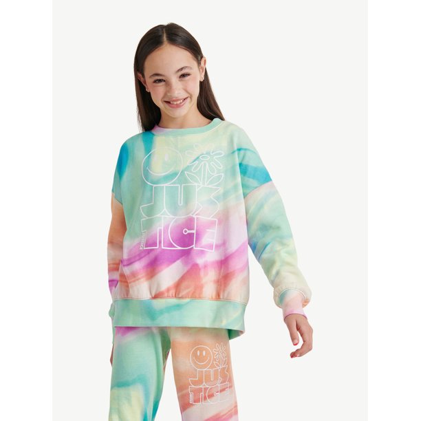 Justice Girls Graphic Crewneck Sweatshirt, Sizes XS-XL & Plus - Walmart ...