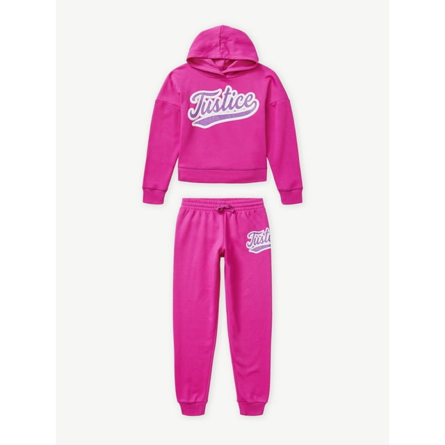 Justice Girls Graphic Hoodie and Jogger, 2-Piece Outfit Set, Sizes XS ...