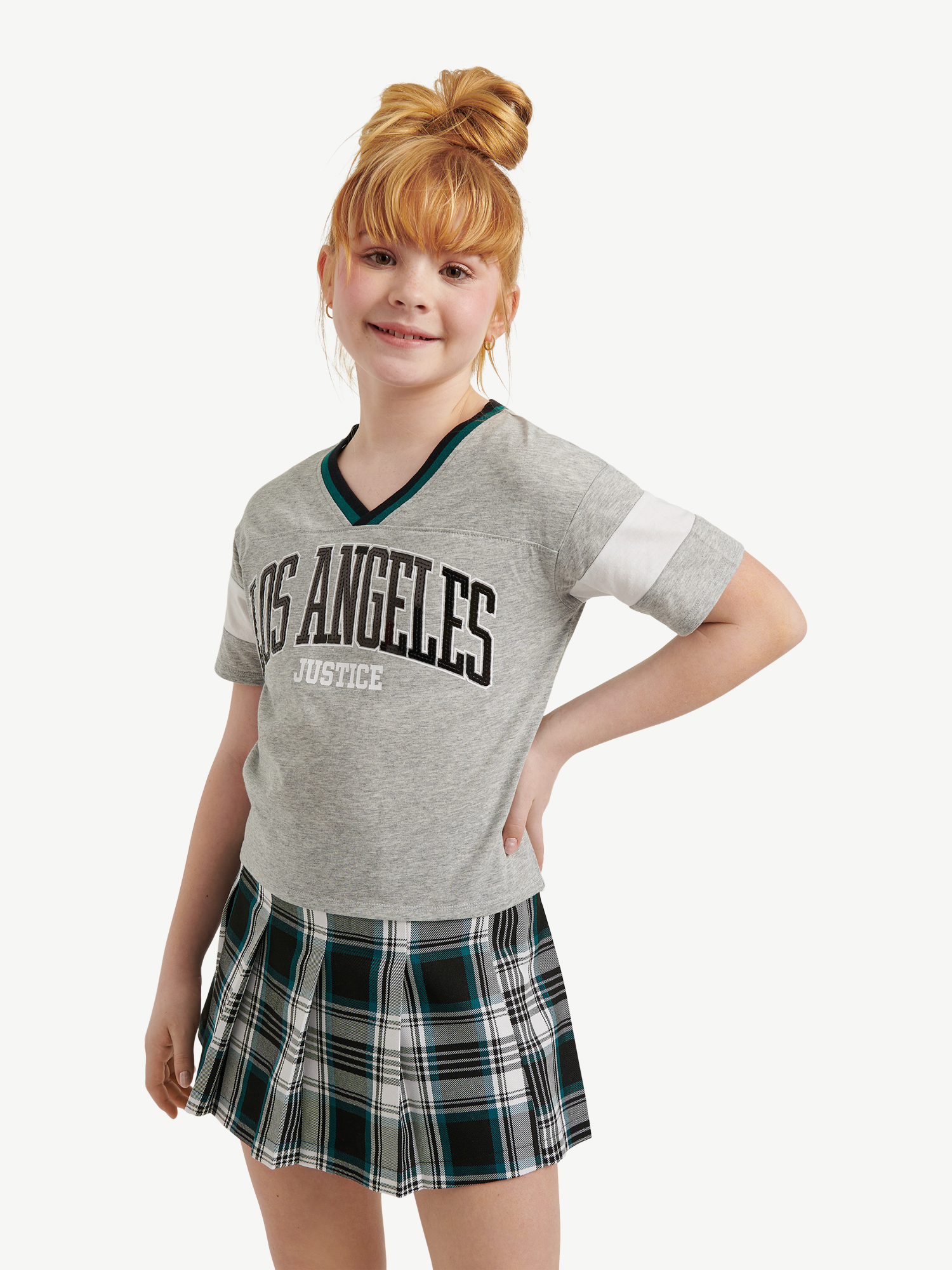 Wonder Nation Girls Kid Tough T-Shirt with Short Sleeves, Sizes 4-18 ...