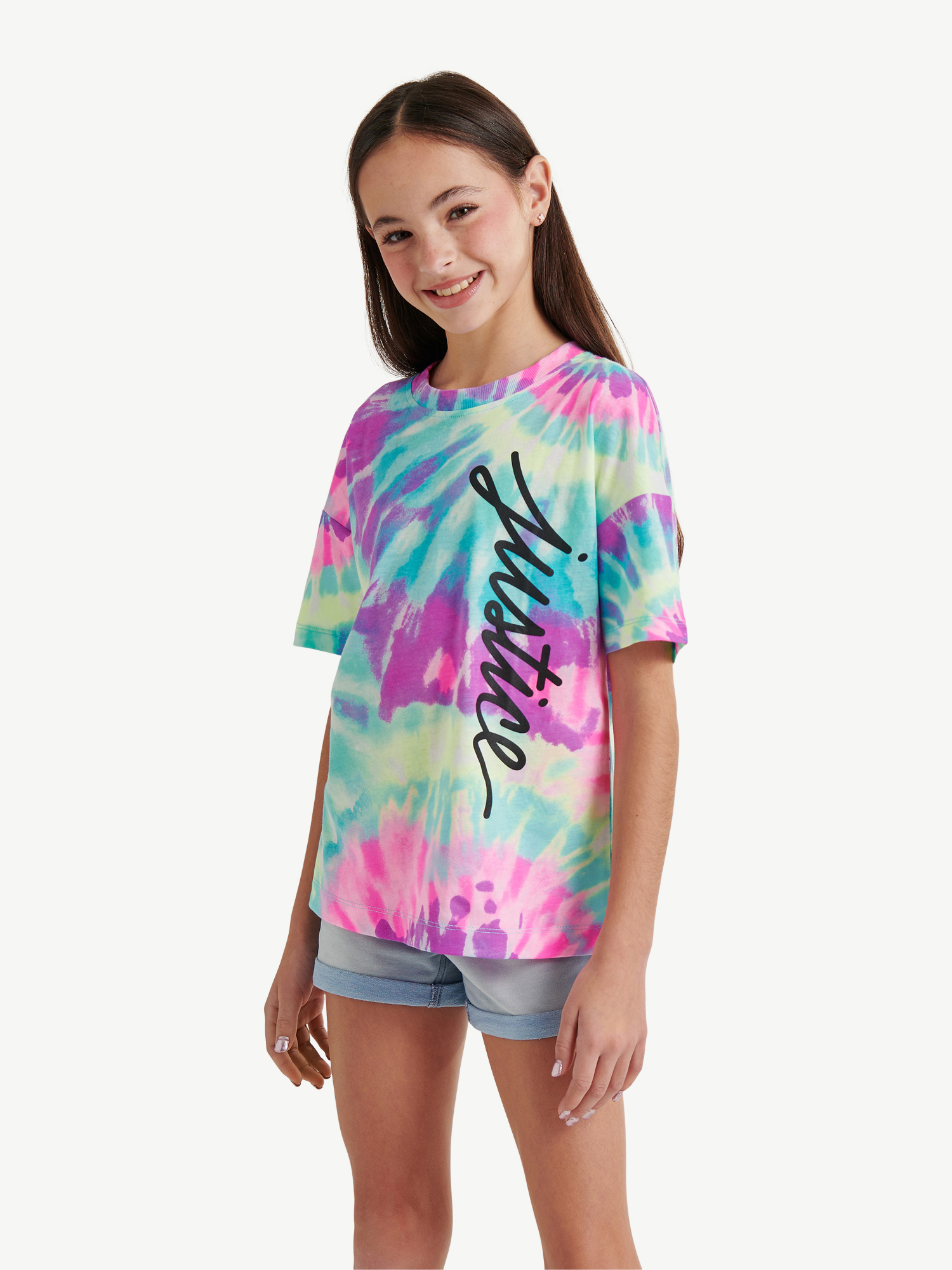 Justice Girls Colorblock Graphic T-Shirt, Sizes XS-XLP - Walmart.com