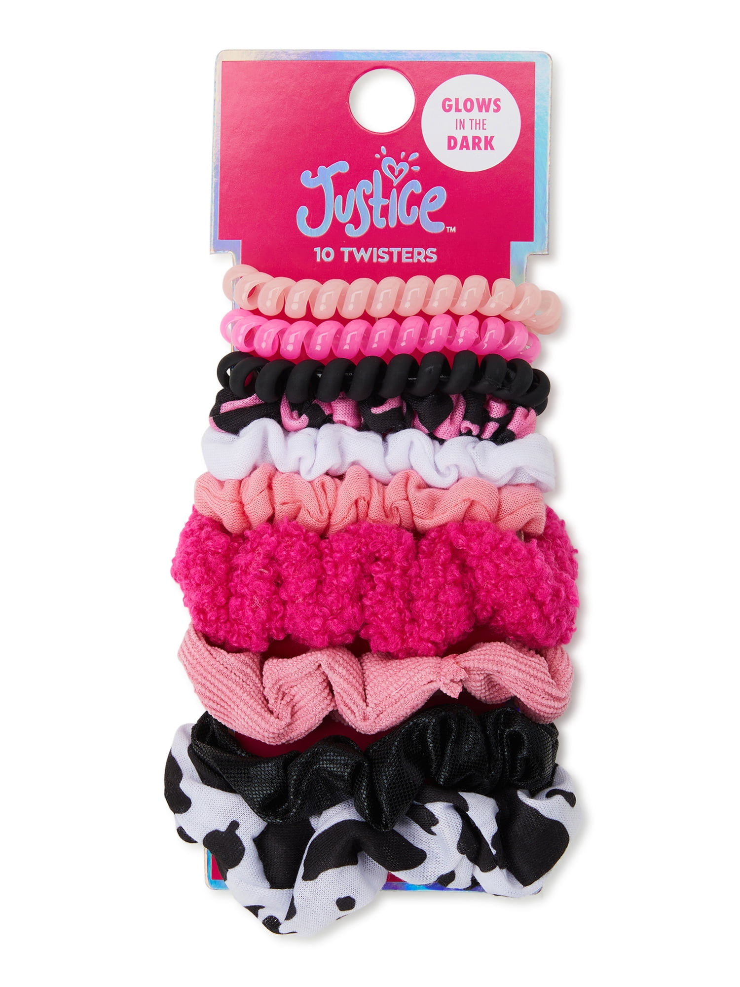 Justice Girls Hair Coil And Twister Set, 10-Piece Pink Black - Walmart.com
