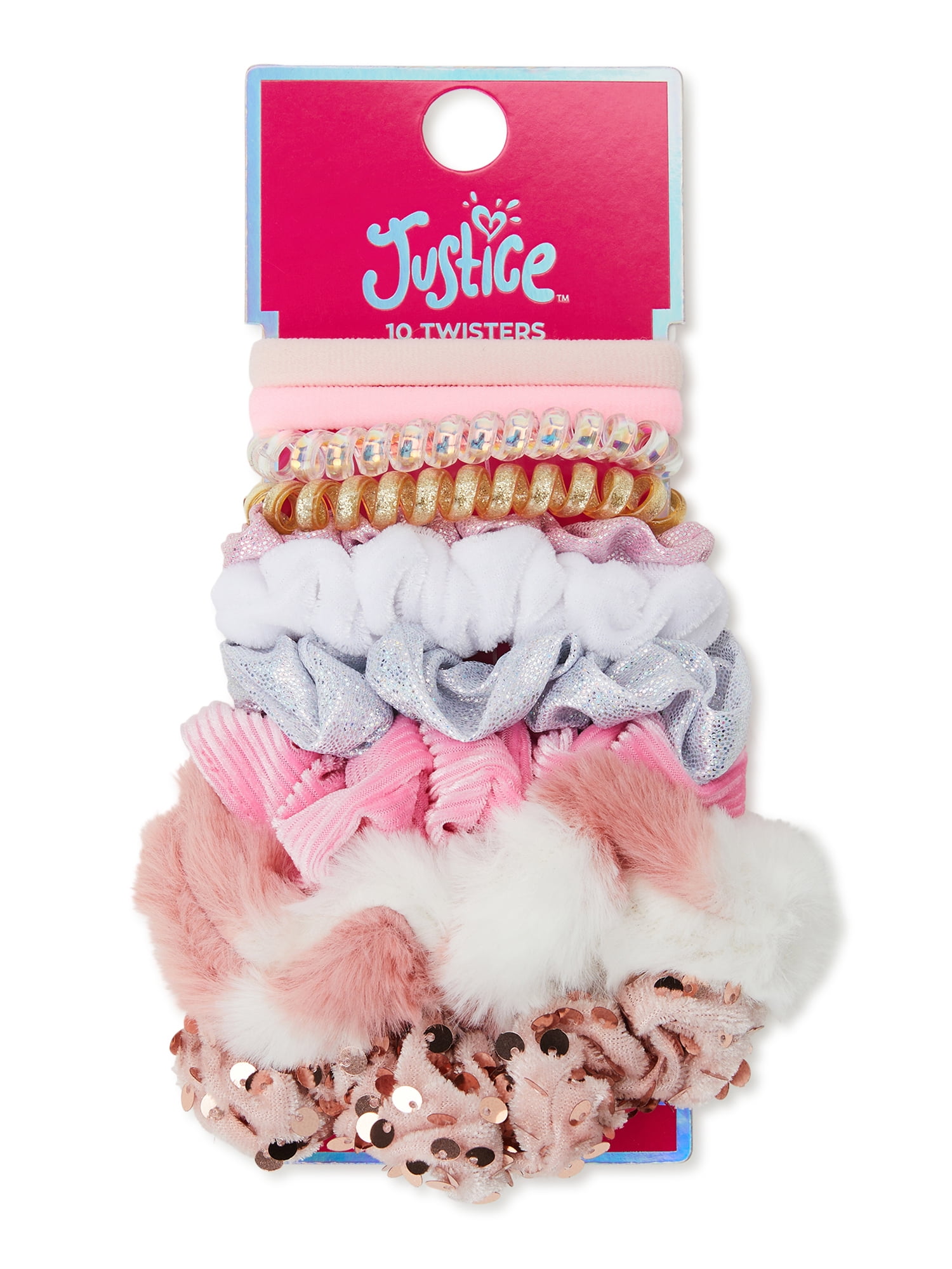 Justice Girls Hair Coil And Twister Set, 10-Piece Pink - Walmart.com