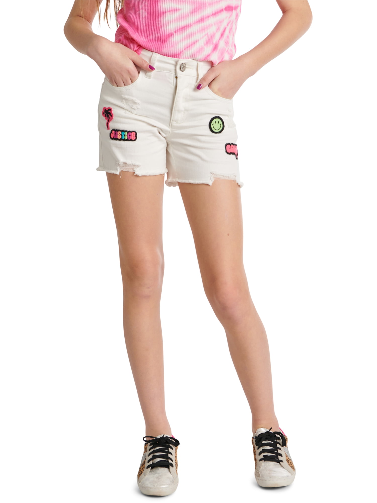 Justice Girls High Rise Midi Short, Sizes 6-18, Slim & Plus - Walmart.com