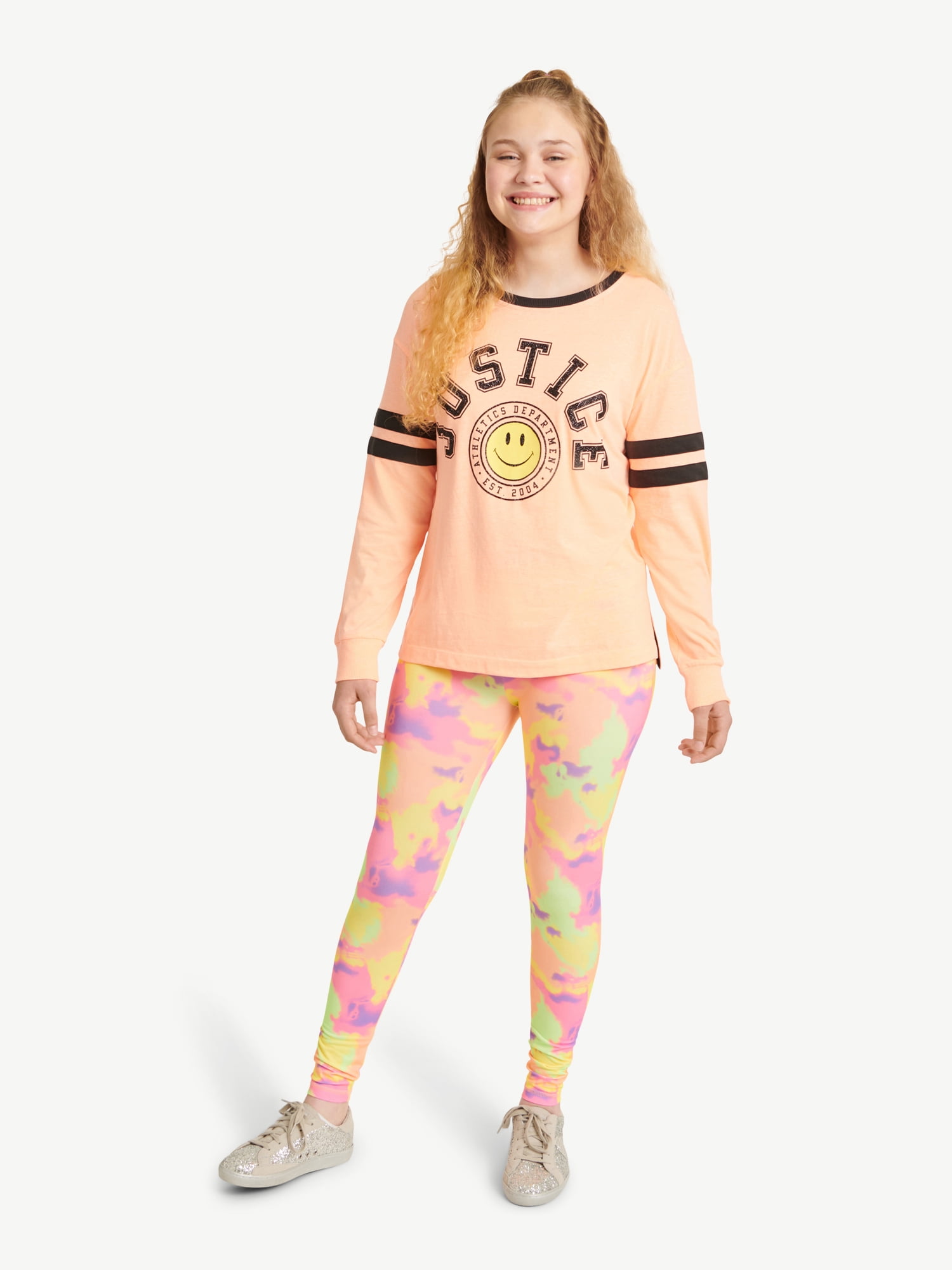 Justice Girls Holiday Gifting Graphic Long Sleeve T-Shirt & Legging 2 ...