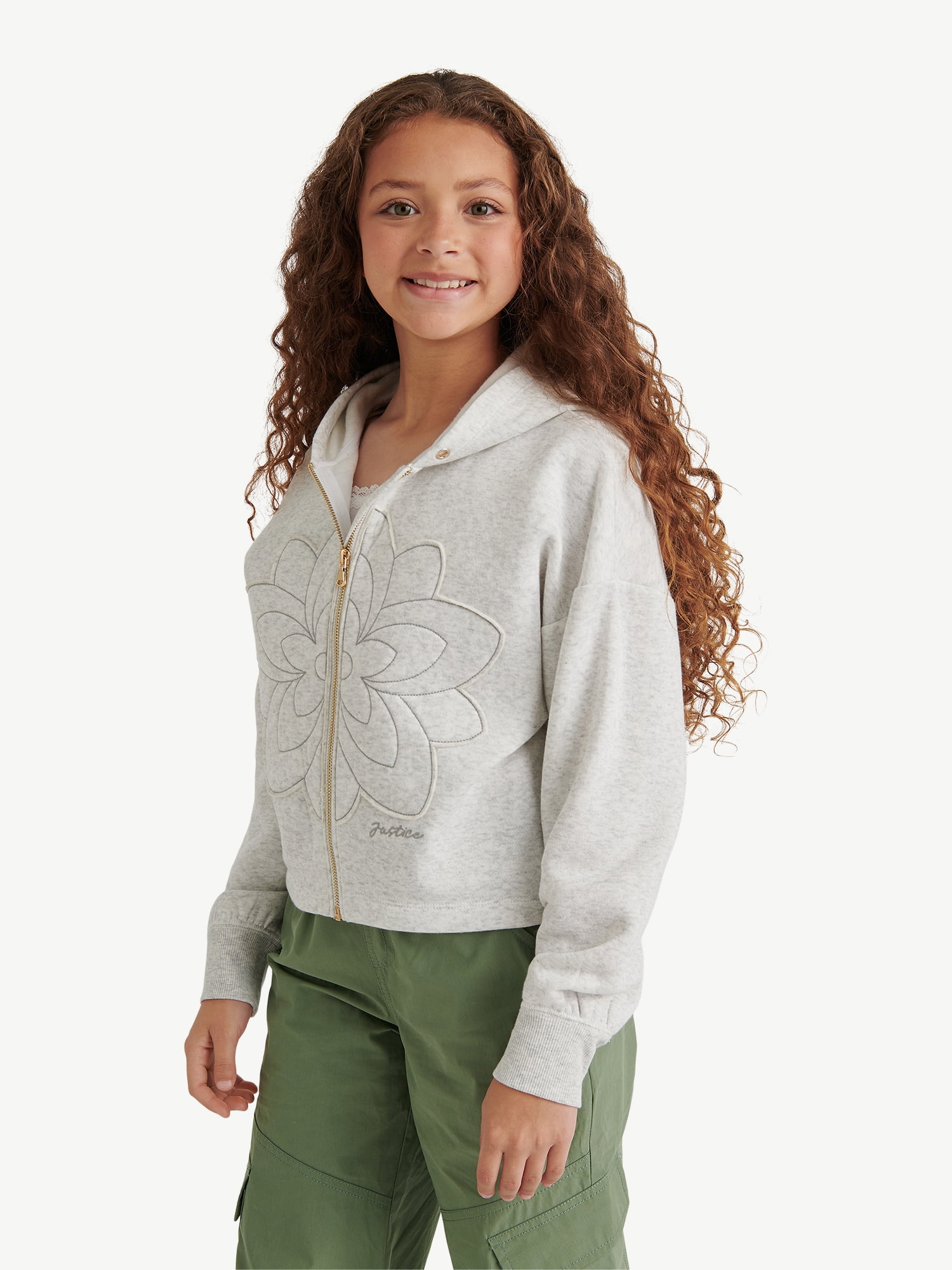 Justice Girls Icon Full Zip Hoodie, Sizes XS - XLP - Walmart.com