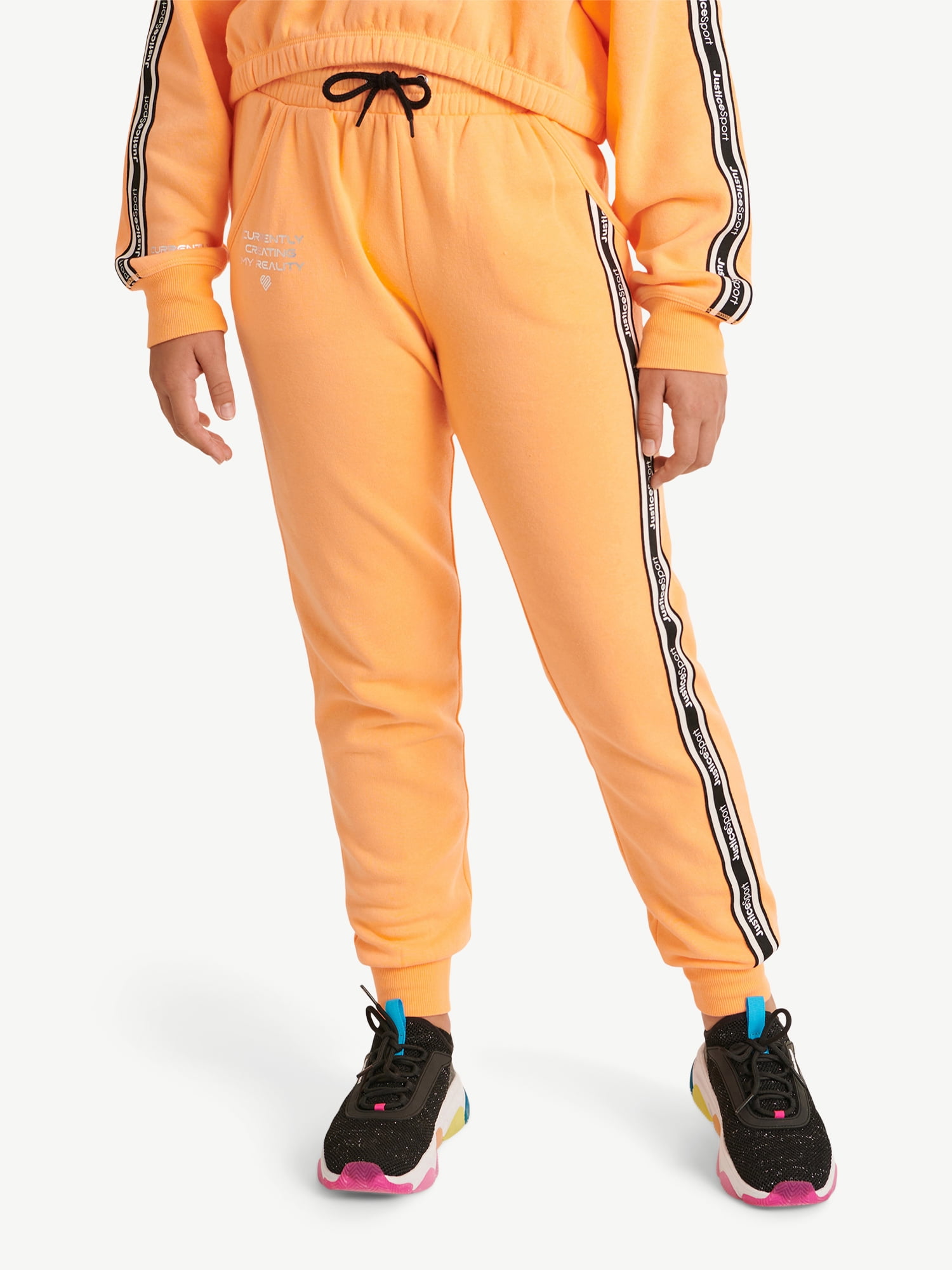 Justice Girls J-Sport Logo Taped Fleece Jogger, Sizes XS-XLP - Walmart.com