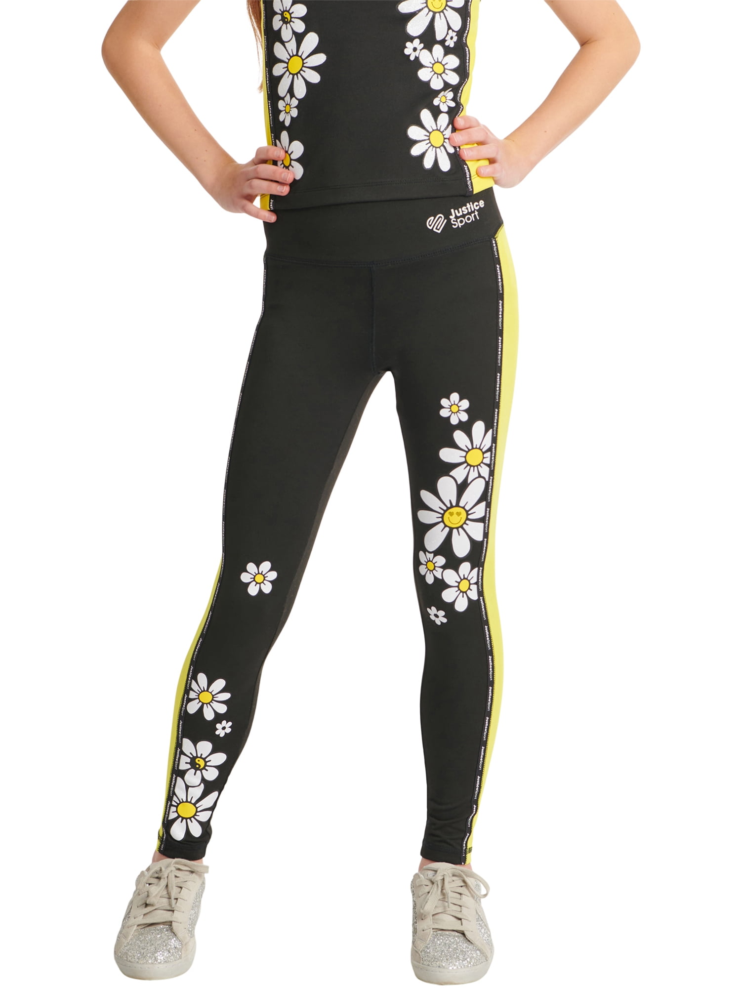 Justice Girls J-Sport Side Tape Legging - Mid Rise - Walmart.com