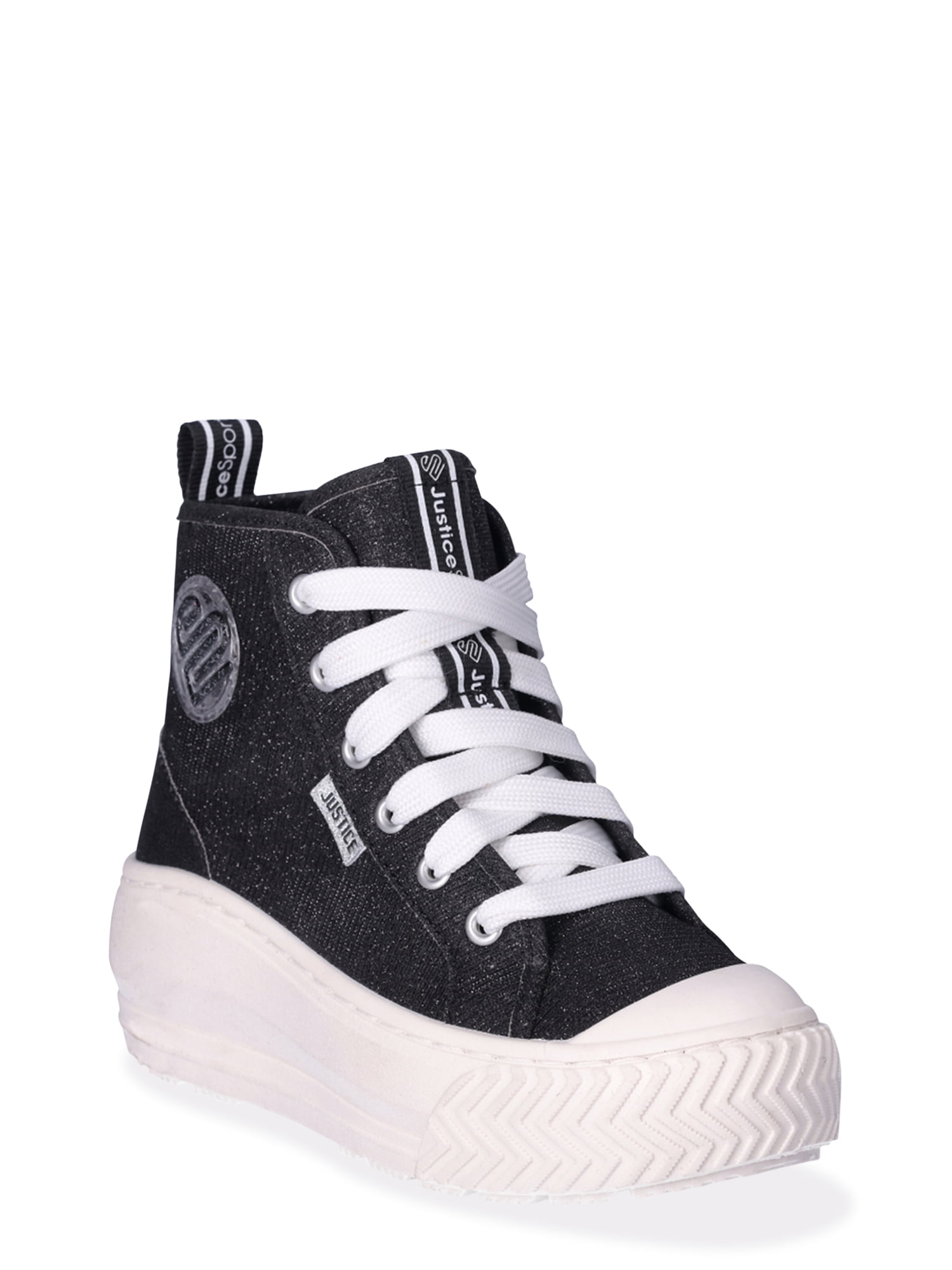Justice Girls Lace Up High Top Sneakers - Walmart.com