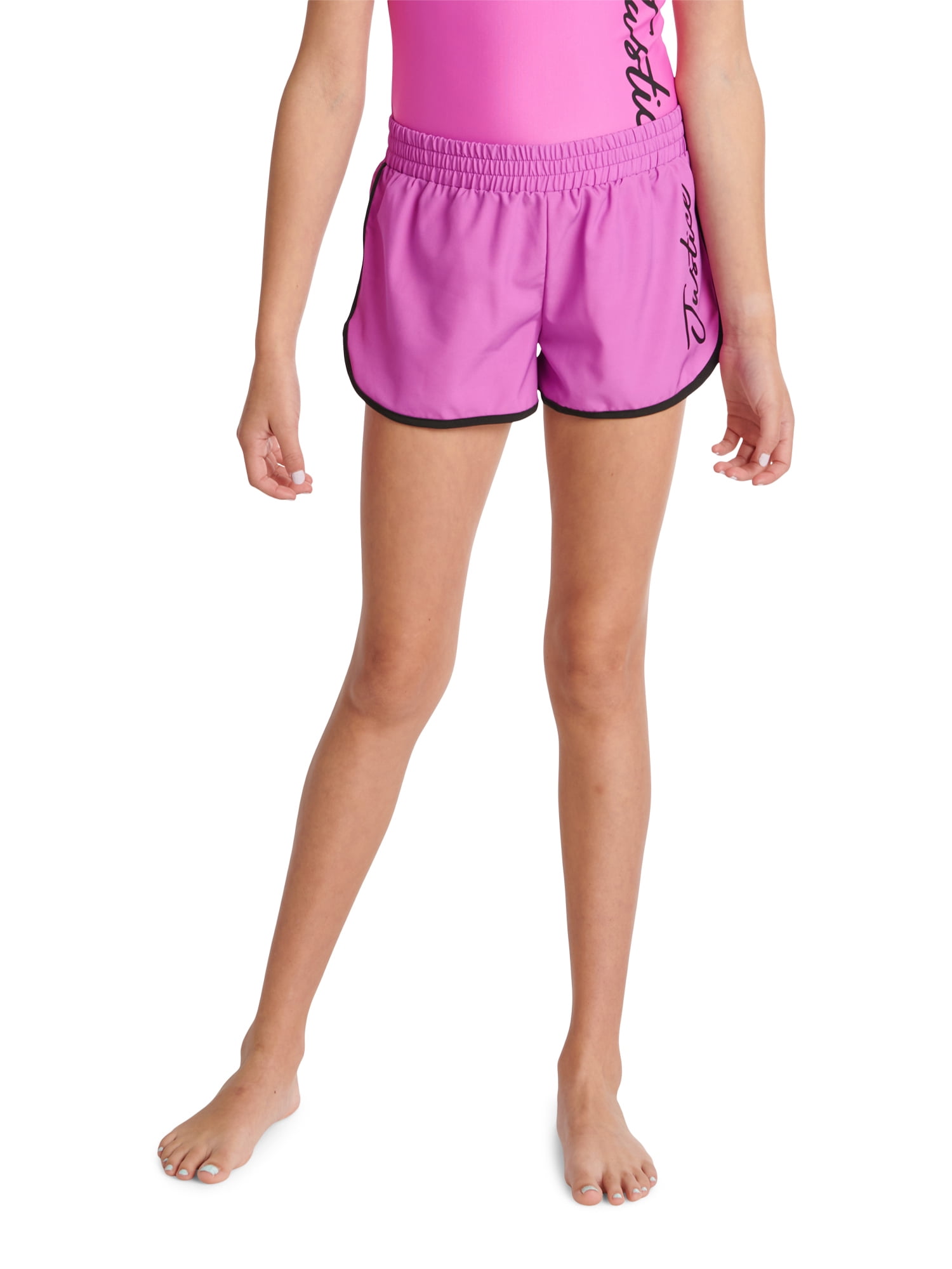 Justice Girls Logo Swim Board Shorts, Sizes 5-18 - Walmart.com
