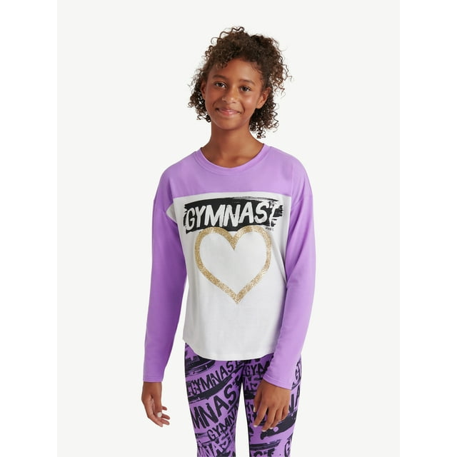 Justice Girls Long Sleeve Sports Tee, Sizes XS-XLP - Walmart.com