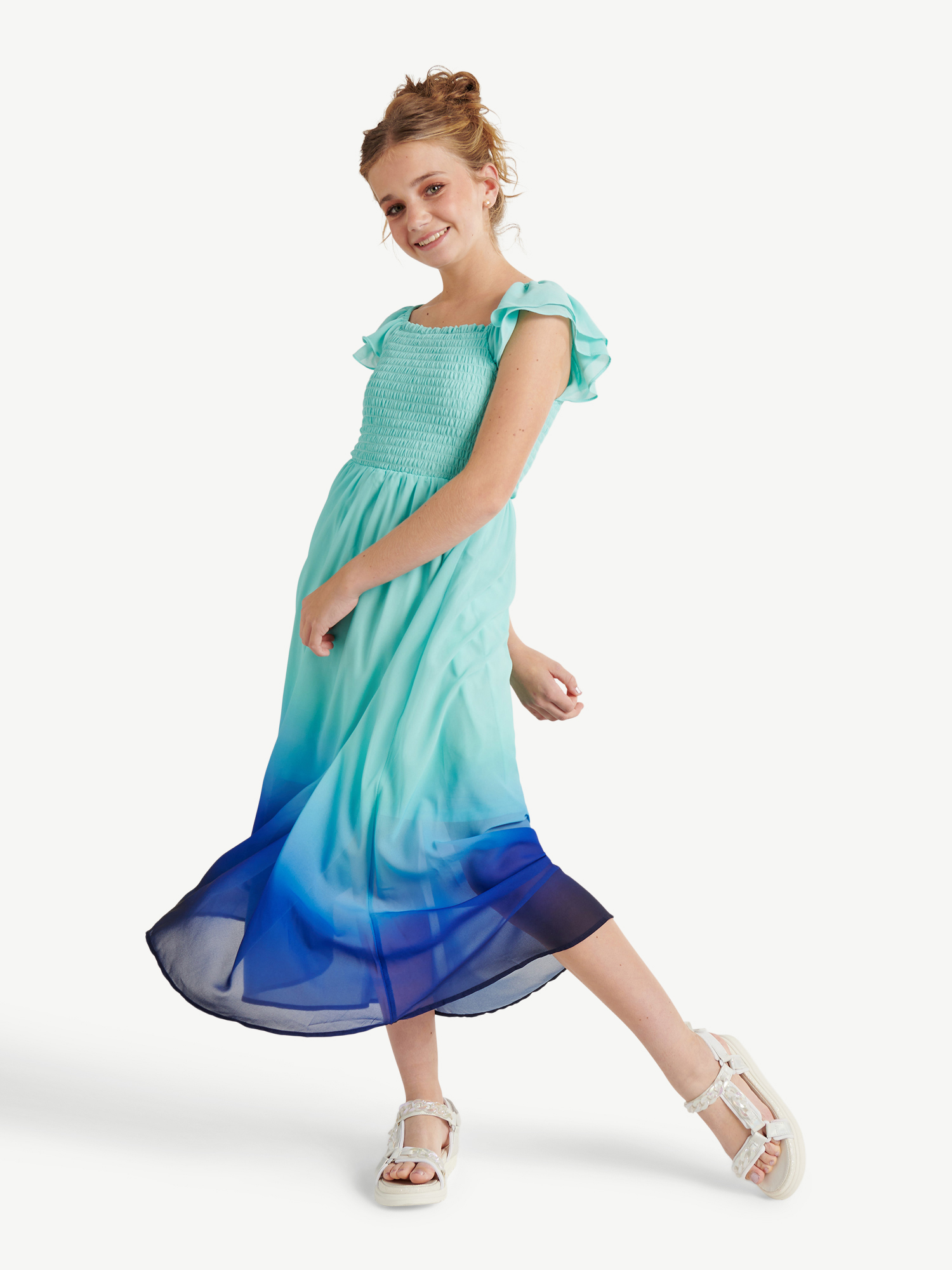 Wonder Nation Girls Ruffle Dress, Sizes 4-18 & Plus - Walmart.com