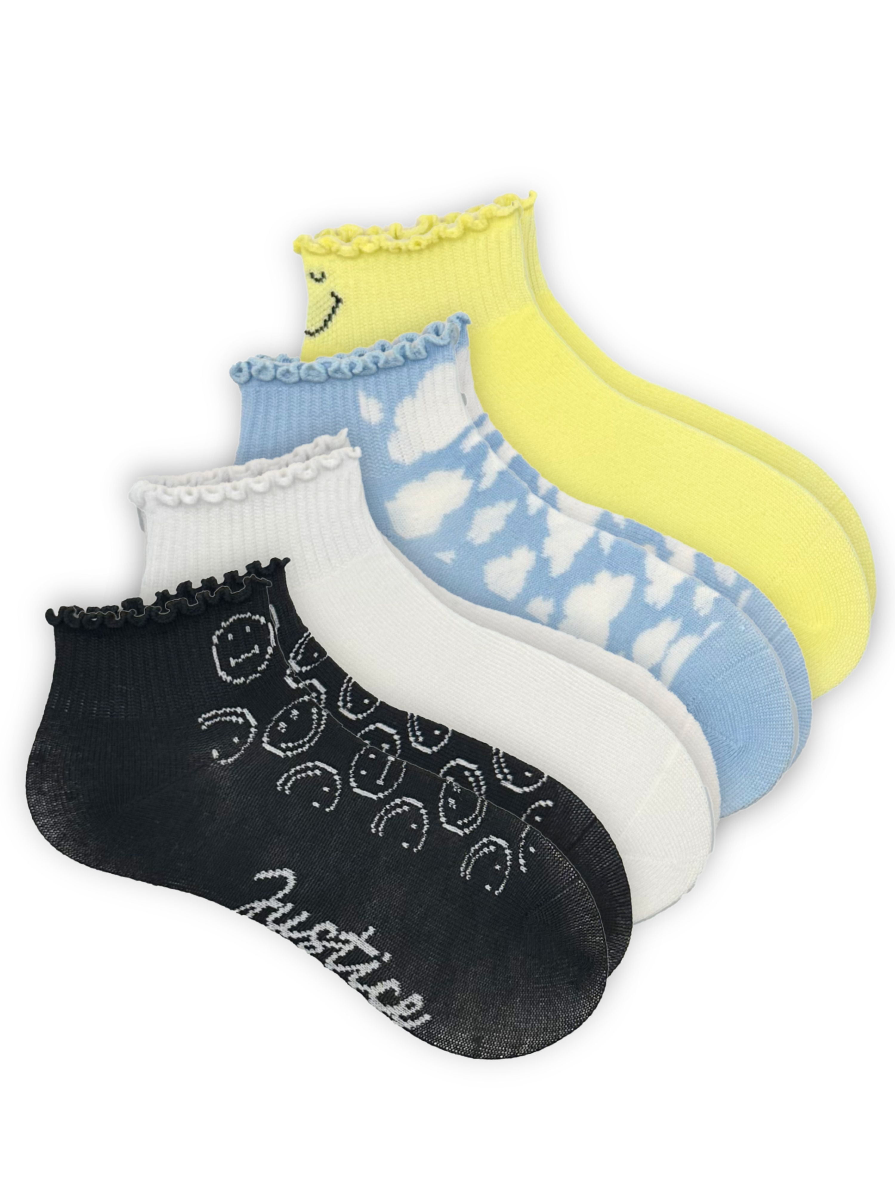 Justice Girls Mid Pearled Boyfriend Socks 4-Pack, Sizes M-L - Walmart.com