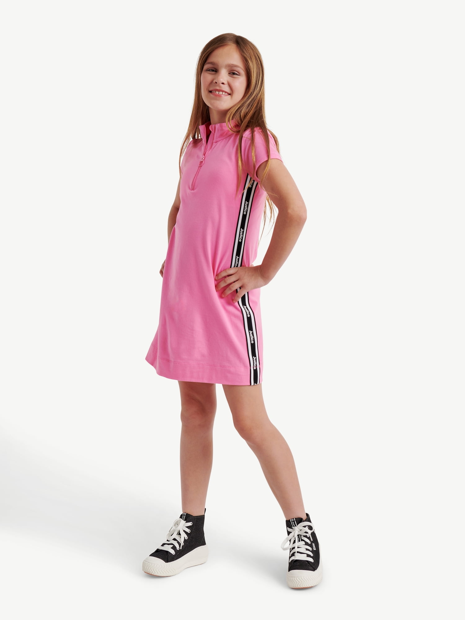 Justice Girls Mock Neck Branded Dress, Sizes XS-XLP - Walmart.com