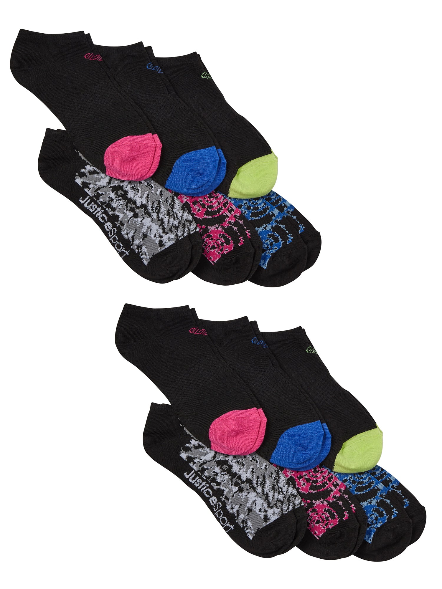 Justice Girls No Show Socks, 12-Pack, Sizes M-L - Walmart.com