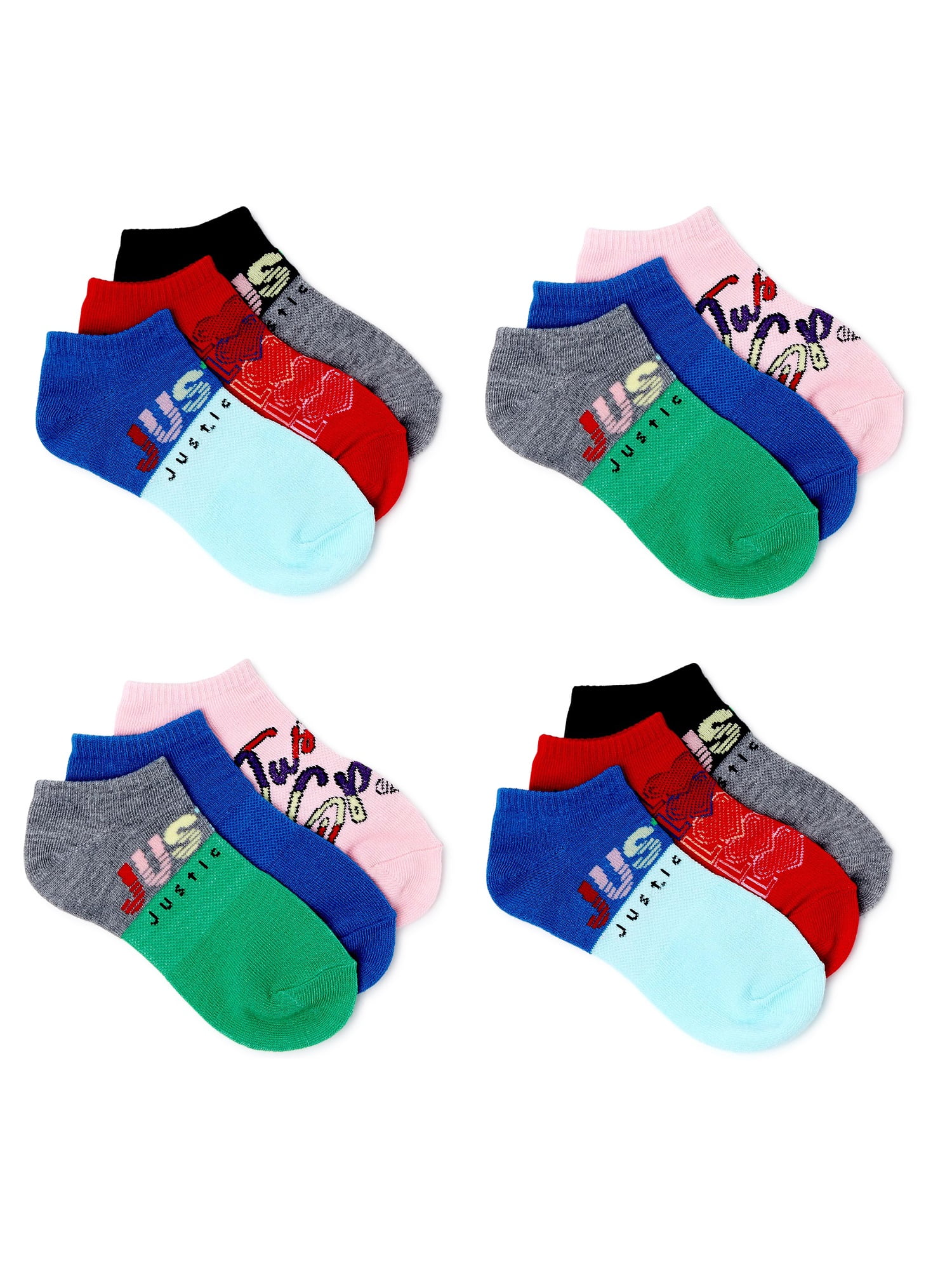 Justice Girls No Show Sport Socks, 12-Pack, Sizes M-L - Walmart.com