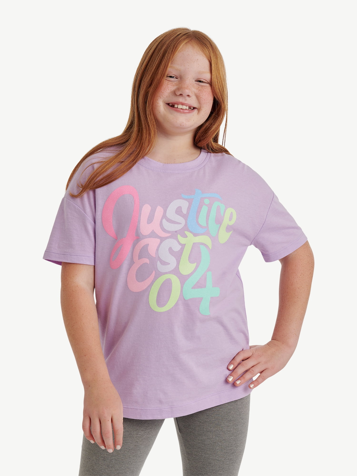 Justice Girls Oversized Graphic Tee, Sizes XS-XLP - Walmart.com