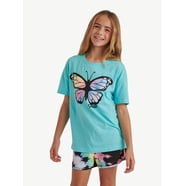 Justice Girls Colorblock Sequin Graphic T-Shirt, Sizes XS-XLP, Vibrant ...