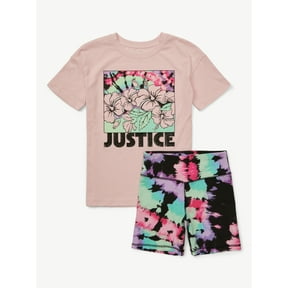 Justice Girls Mesh Hem Tulip Short Set, Sizes XS - XLP - Walmart.com