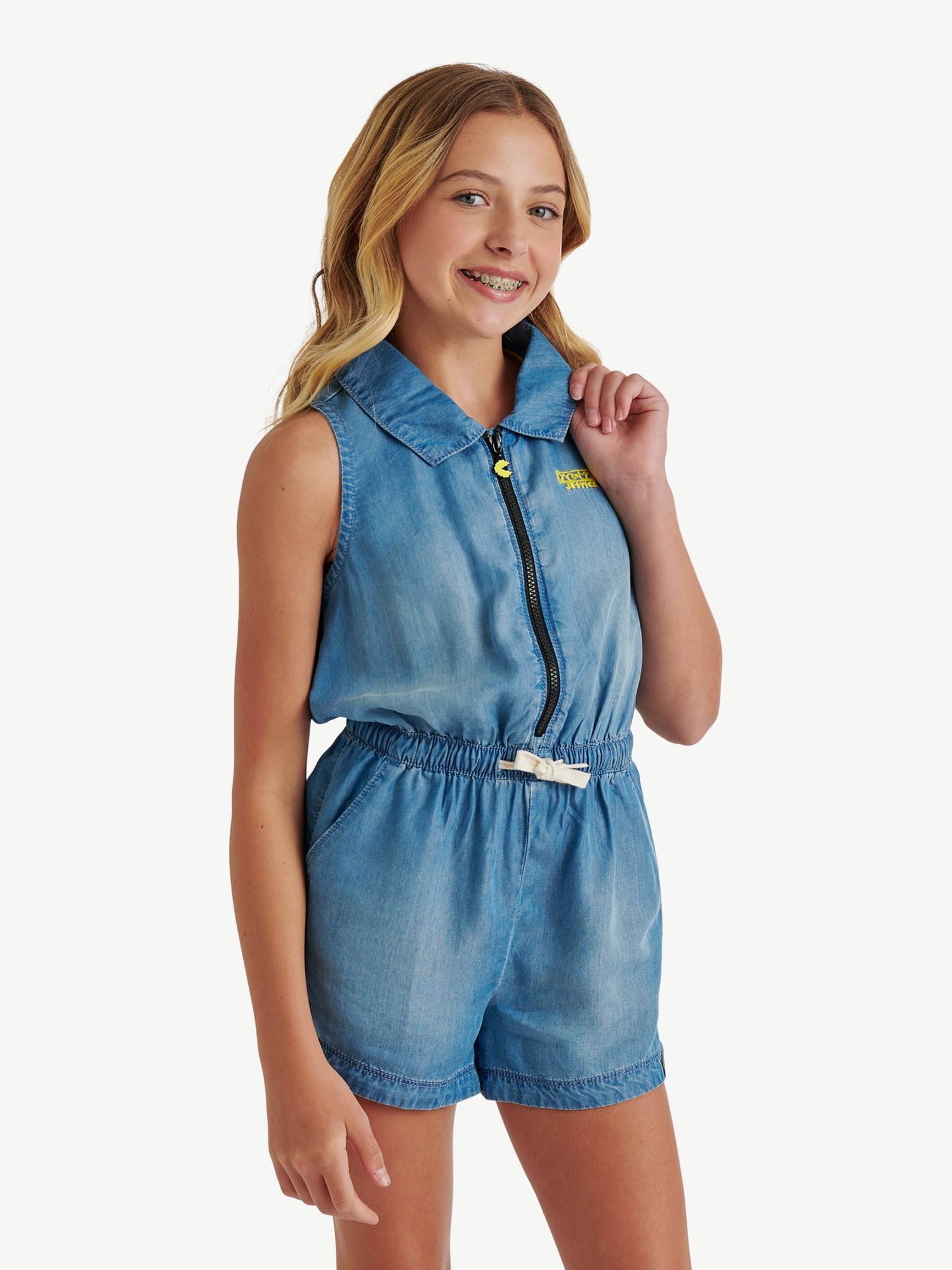 Justice Girls PAC-MAN Chambray Romper, Sizes XS-XL & Plus - Walmart.com
