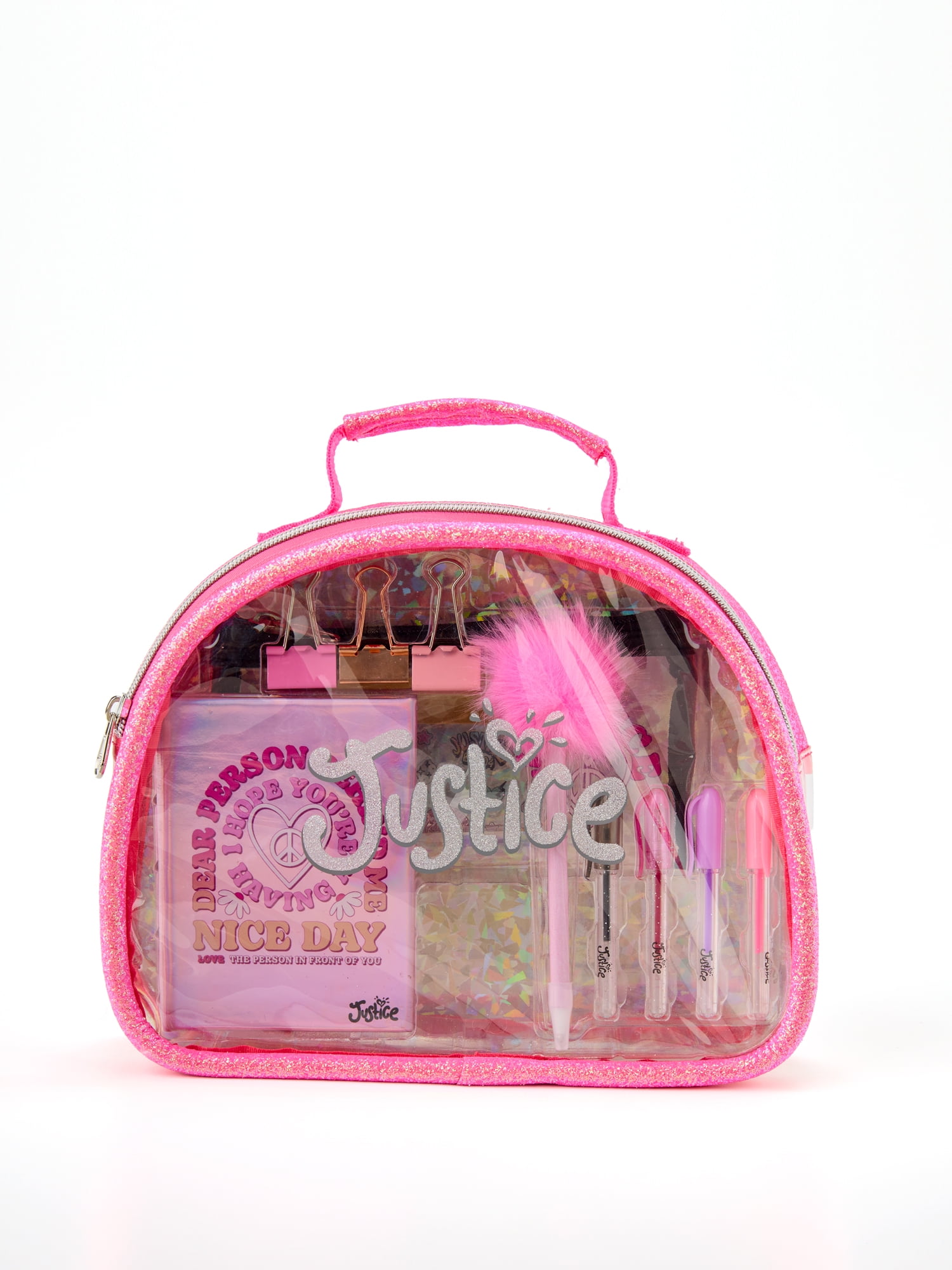 Justice Girls 12-Piece Stationery Kit with Journal, Pen, Case, Pink ...