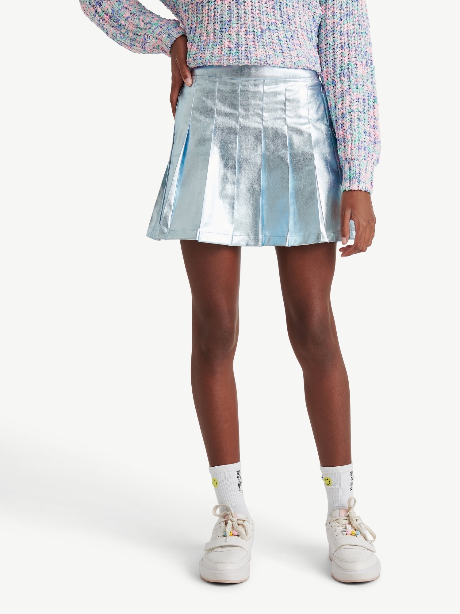 Justice Girls Pleated Pleather Skirt, Sizes XS-XLP - Walmart.com