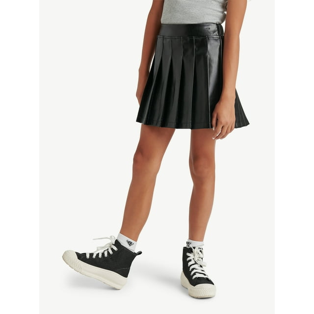 Justice Girls Pleated Pleather Skirt, Sizes Xs-Xlp - Walmart.com