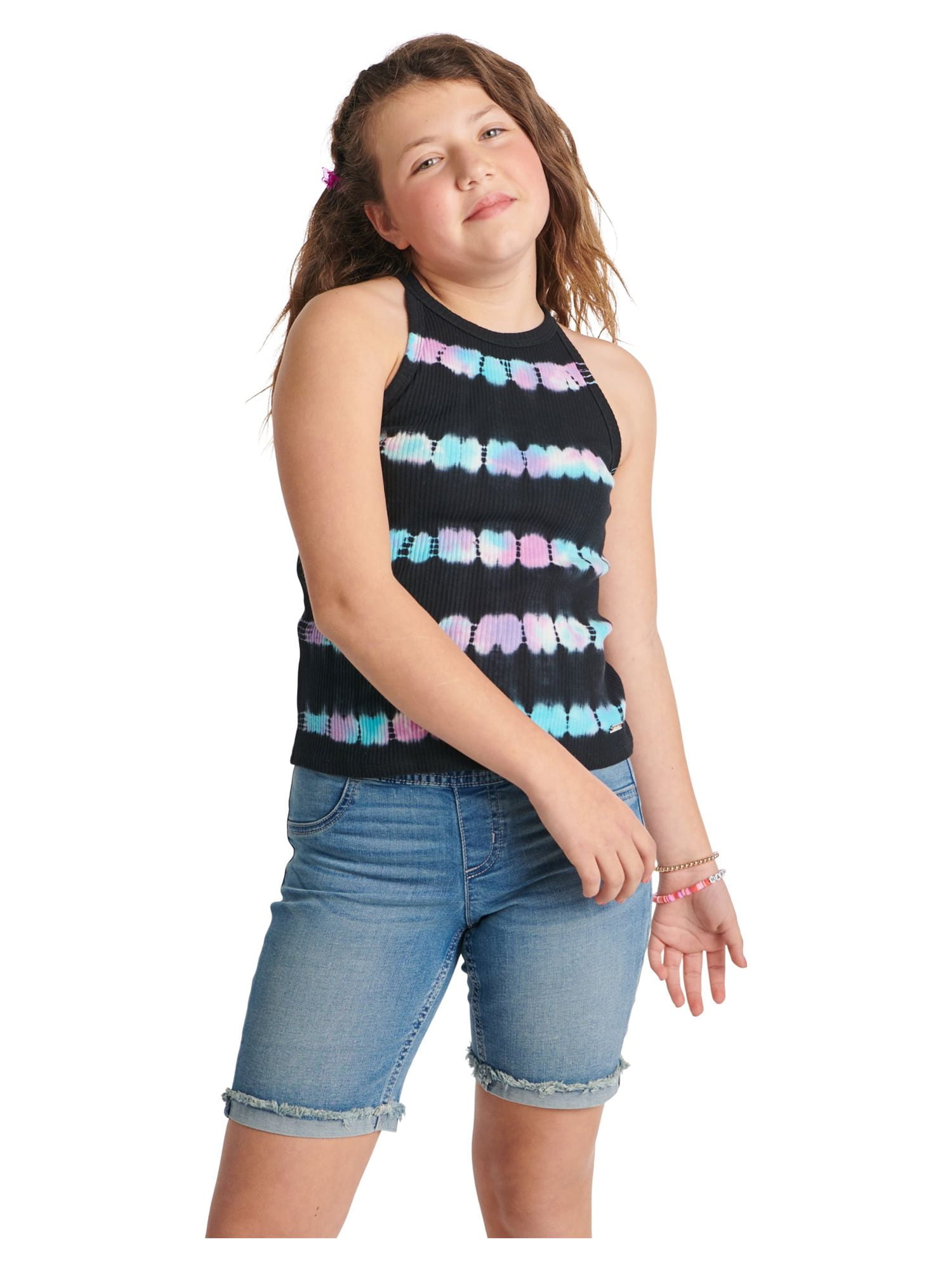 Justice Girls Ribbed High Neck Tank Top, Sizes XS-XLP - Walmart.com