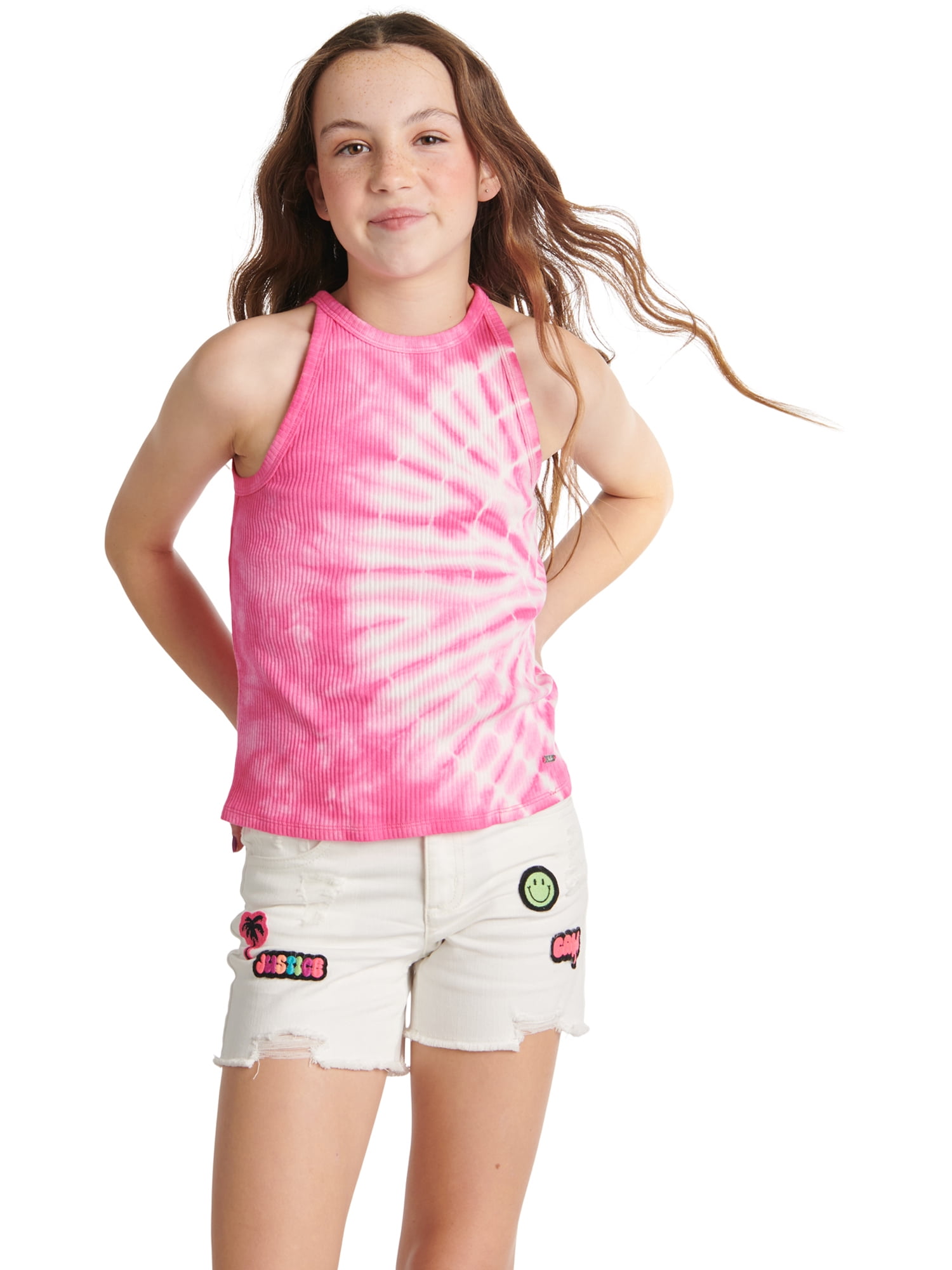 Justice Girls Ribbed High Neck Tank Top, Sizes XS-XLP - Walmart.com