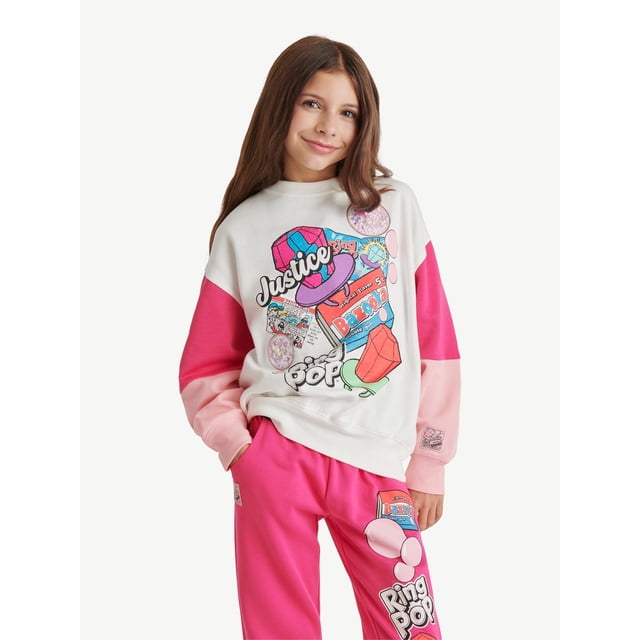 Justice Girls Ring Pop/Bazooka Collab Crew, Sizes XS-XLP - Walmart.com