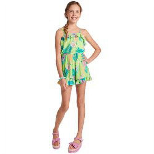 Justice Girls Ruffle Detail Woven Romper, Sizes XS-XXL - Walmart.com